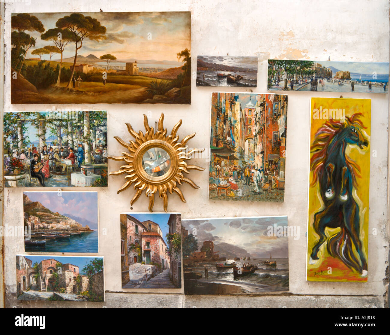 Street Art in the old town centre, Sorrento, Neapolitan Riviera, Naples ...
