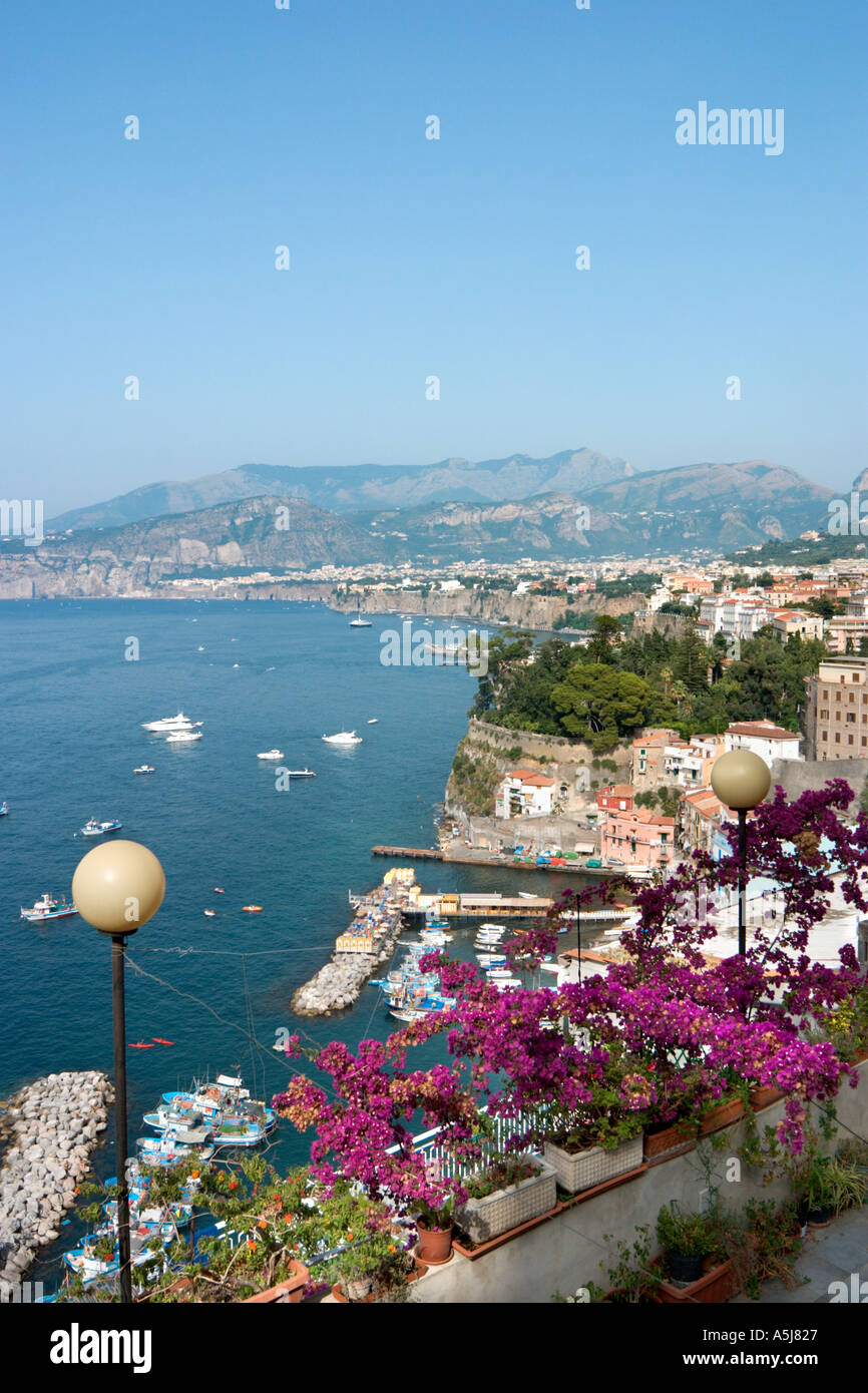 View over Marina Grande and Bay of Naples, Sorrento, Neapolitan Riviera ...