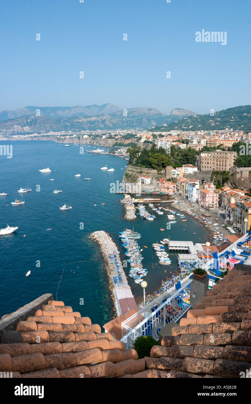 View over Marina Grande and Bay of Naples, Sorrento, Neapolitan Riviera ...