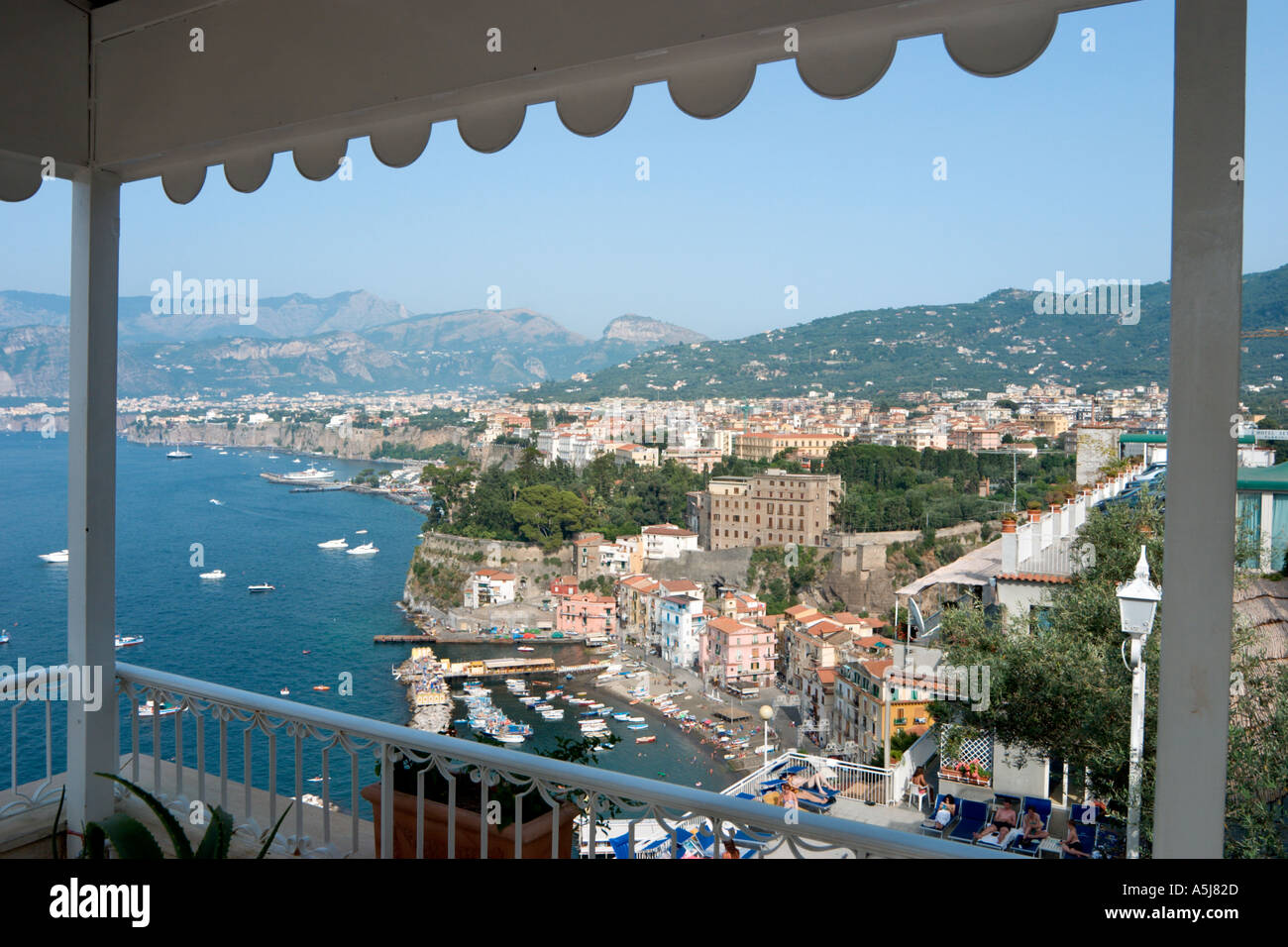 View over Marina Grande and Bay of Naples, Sorrento, Neapolitan Riviera ...