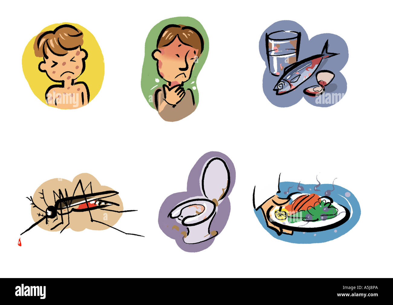 Food poisoning drawing Cut Out Stock Images & Pictures - Alamy