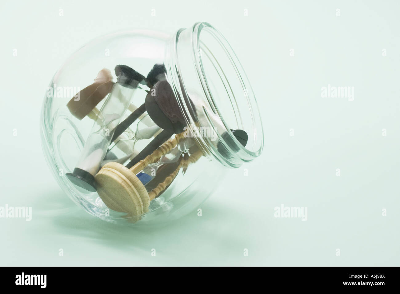 Sand Timers in Glass Jar Stock Photo - Alamy