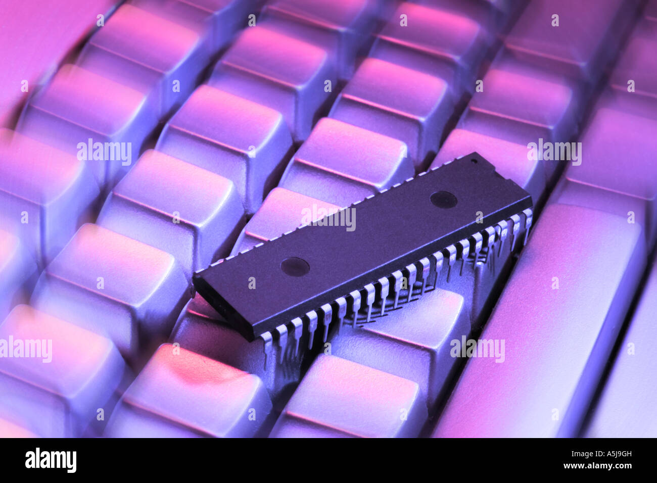 Microchip on Computer Keyboard Stock Photo - Alamy