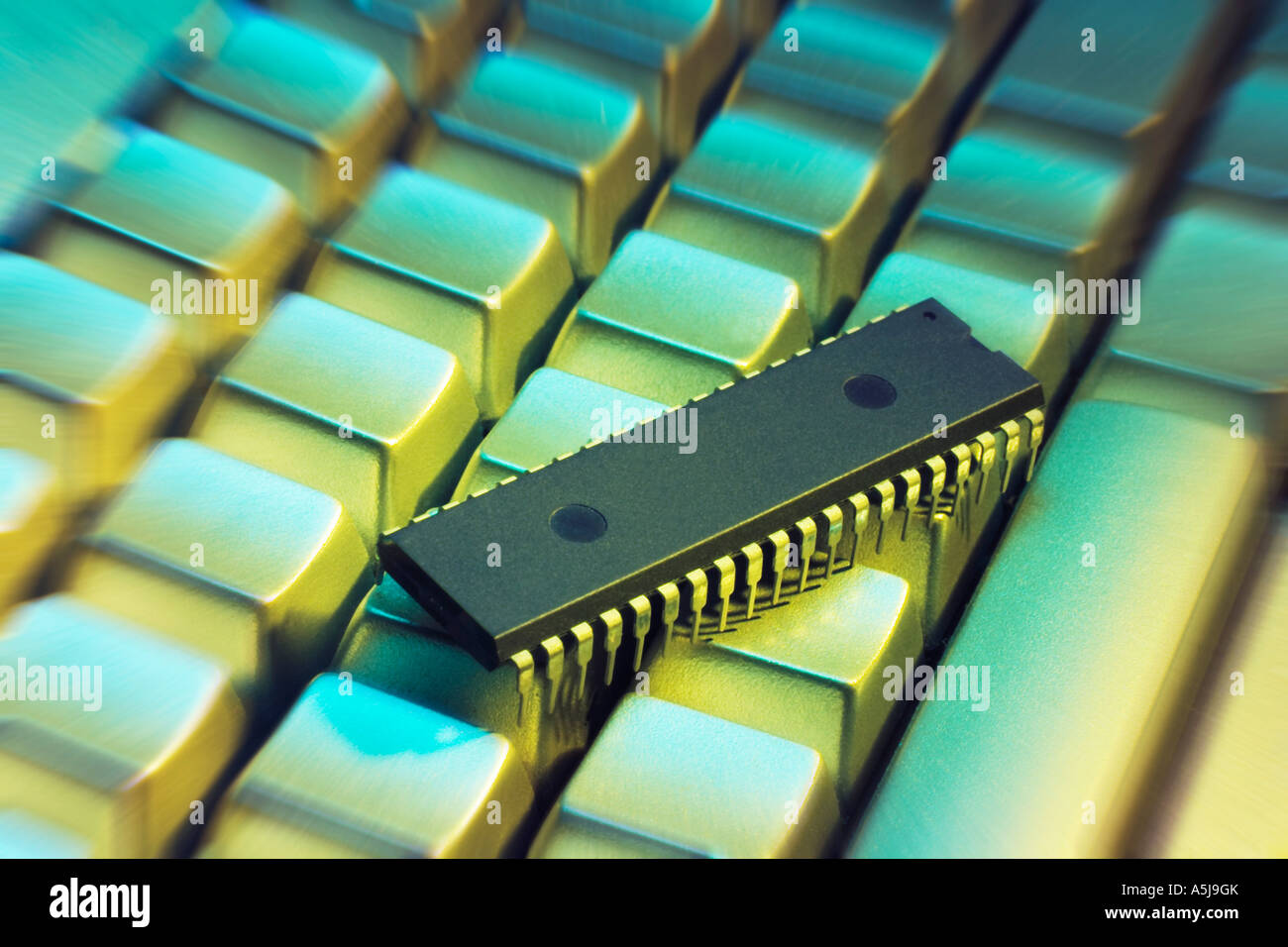 Microchip on Computer Keyboard Stock Photo - Alamy