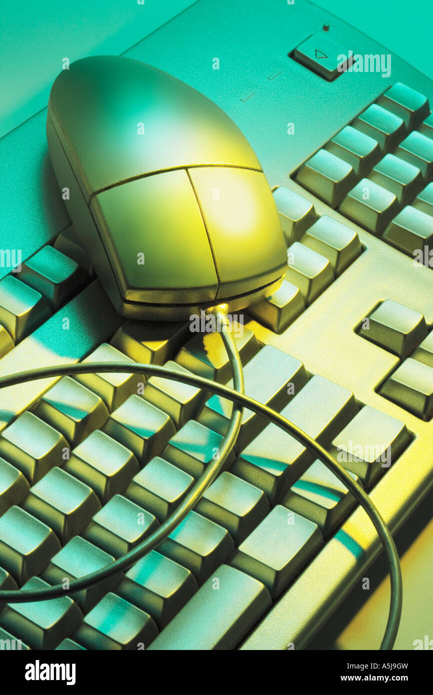 Computer Mouse on Keyboard Stock Photo - Alamy