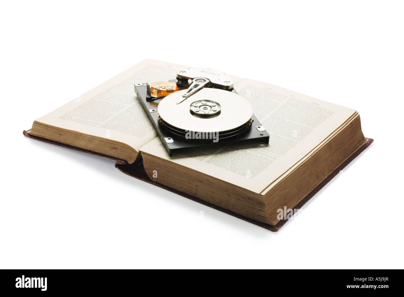 Hard Disk on Book Stock Photo - Alamy