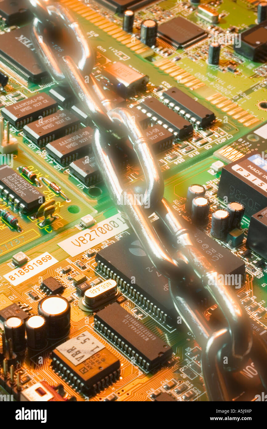 Chain on Circuit Boards Stock Photo - Alamy