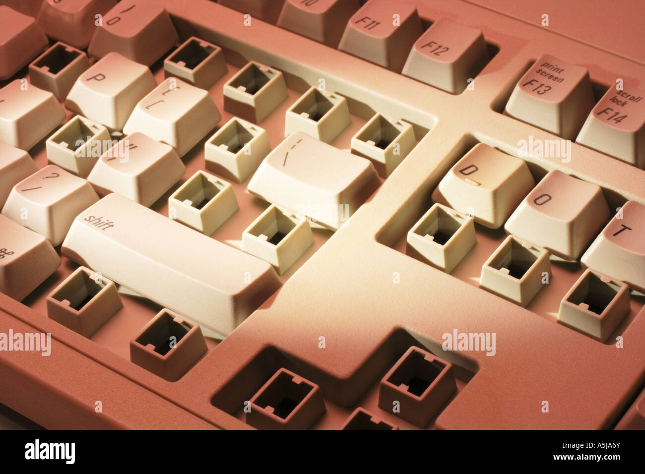 Computer Keyboard with Broken Keys Stock Photo - Alamy
