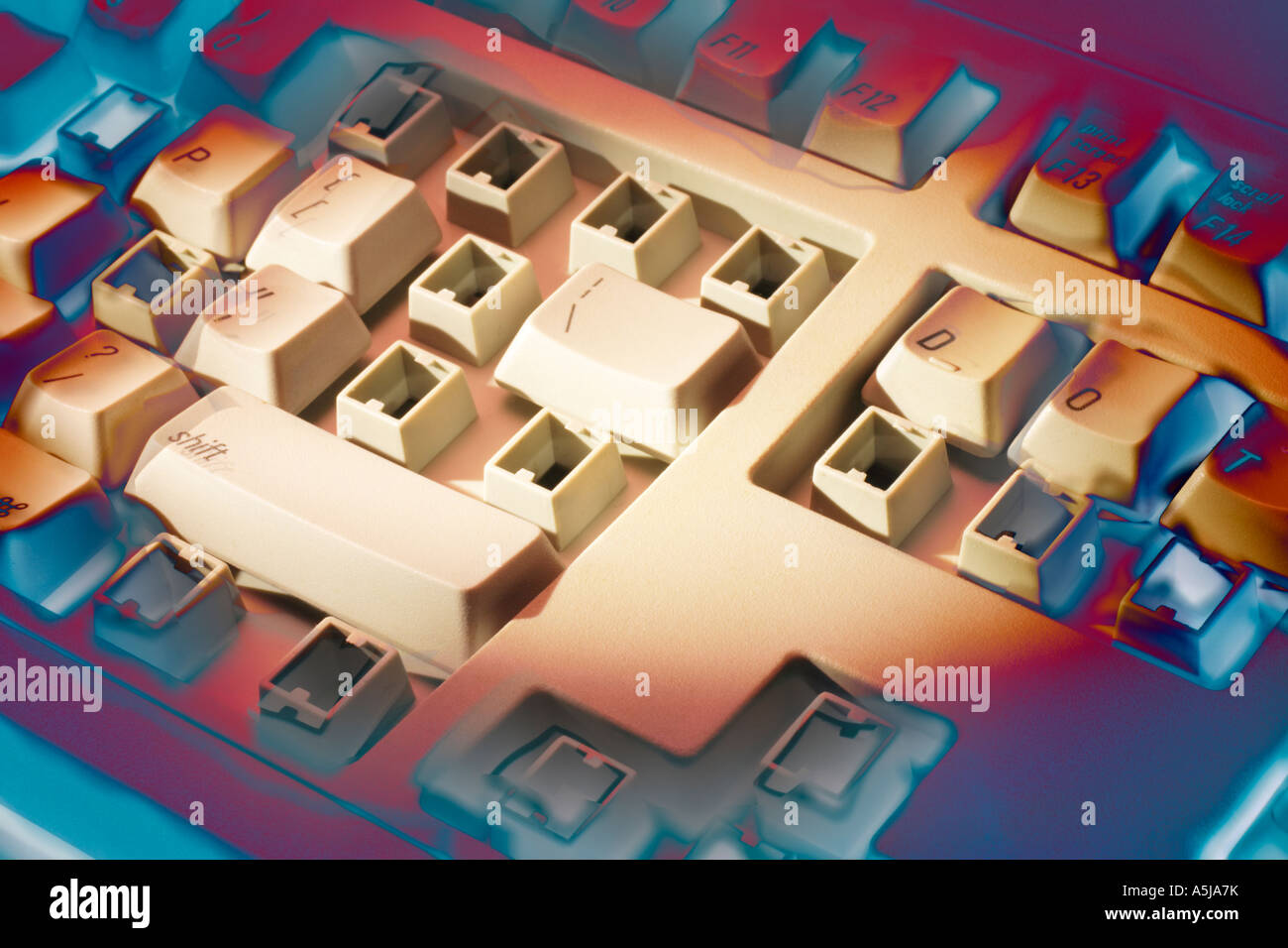 Computer Keyboard with Broken Keys Stock Photo - Alamy