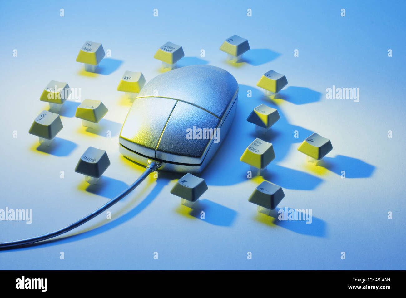 Computer Keys and Computer Mouse Stock Photo - Alamy