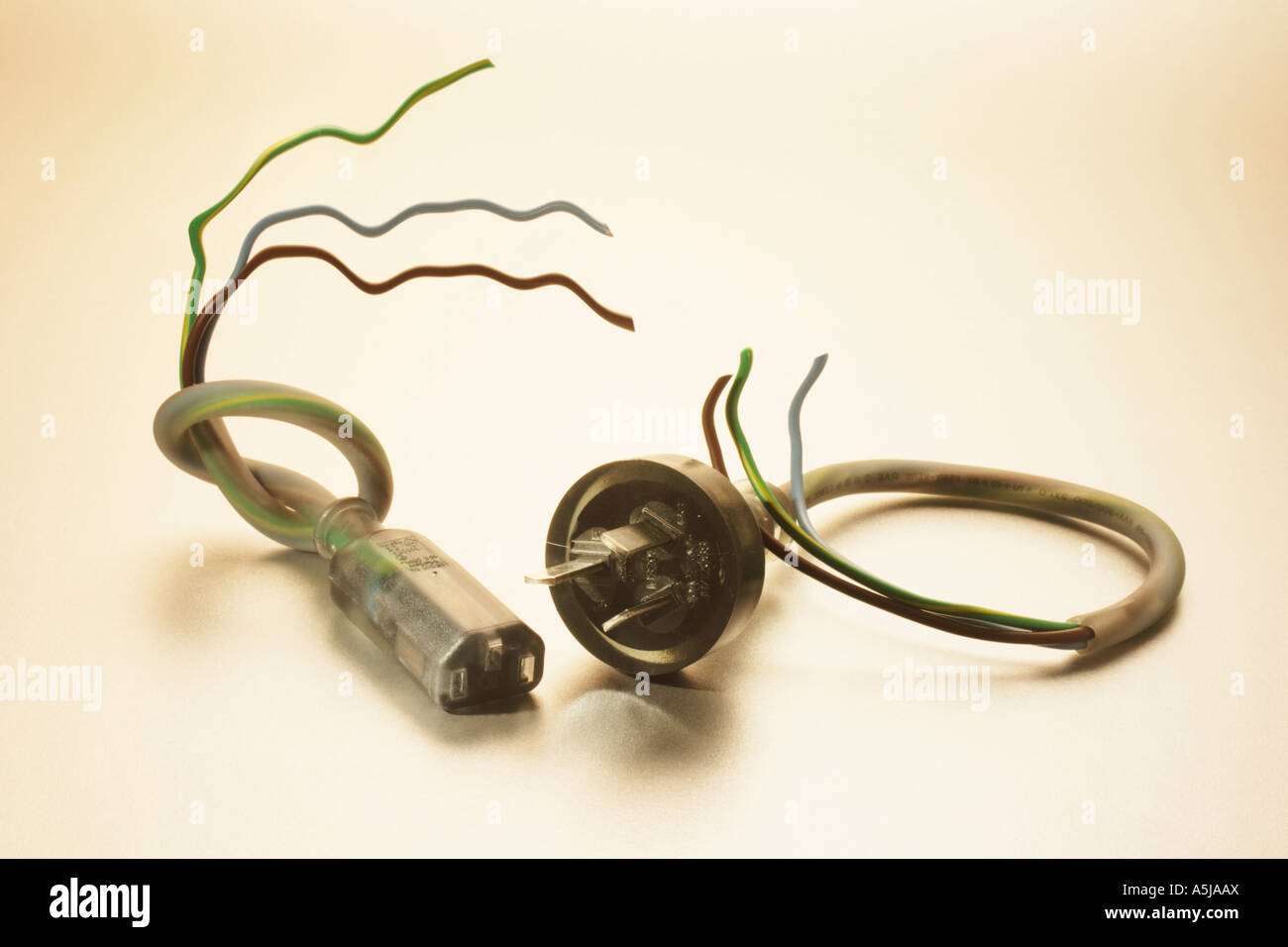 Broken Power Cord Stock Photo - Alamy