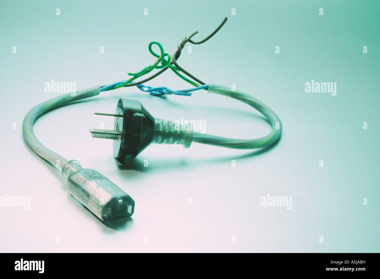 Broken Power Cord Rejoined Stock Photo - Alamy