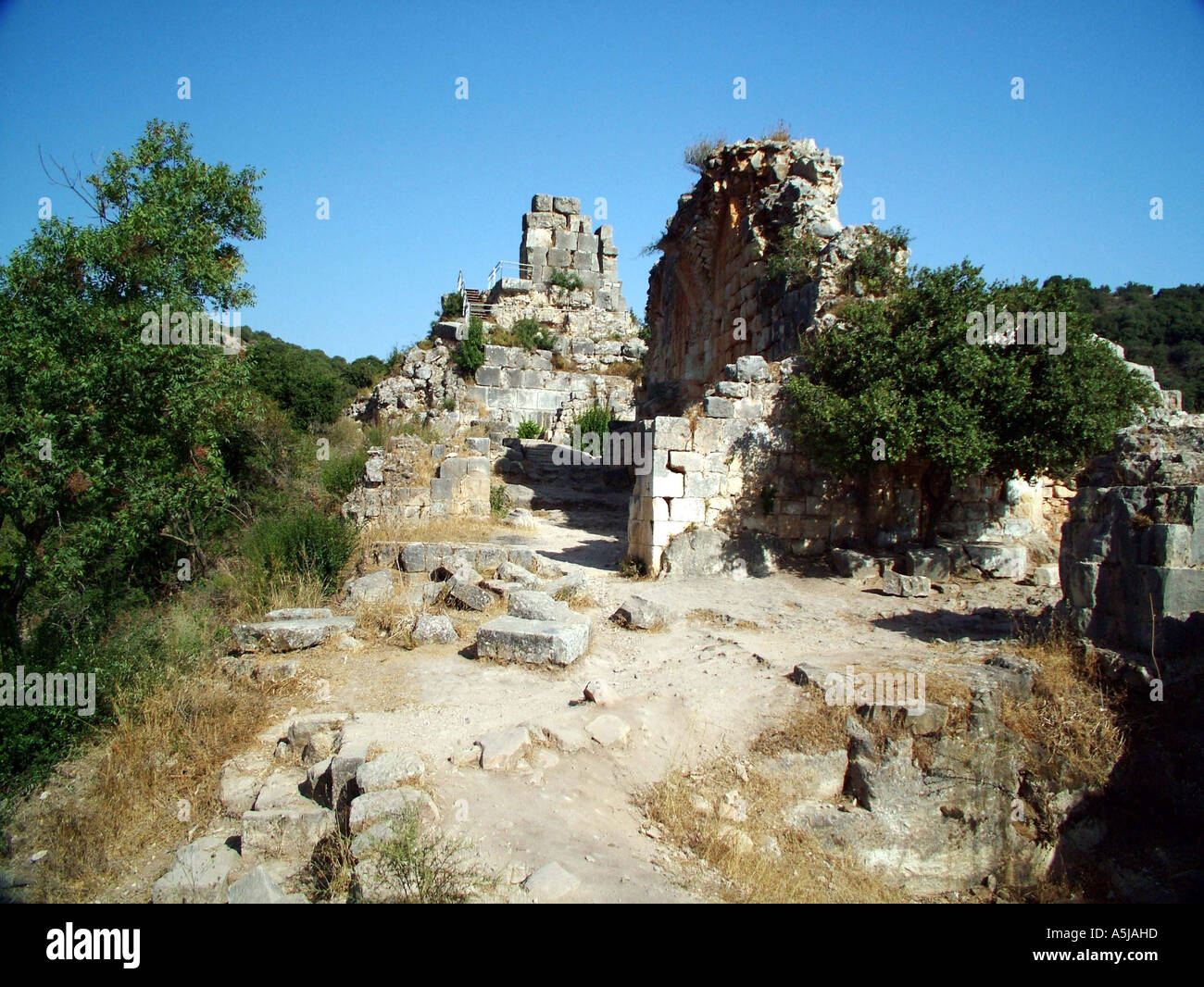 Monfort A Crusader castle in Western Galilee Israel Stock Photo - Alamy