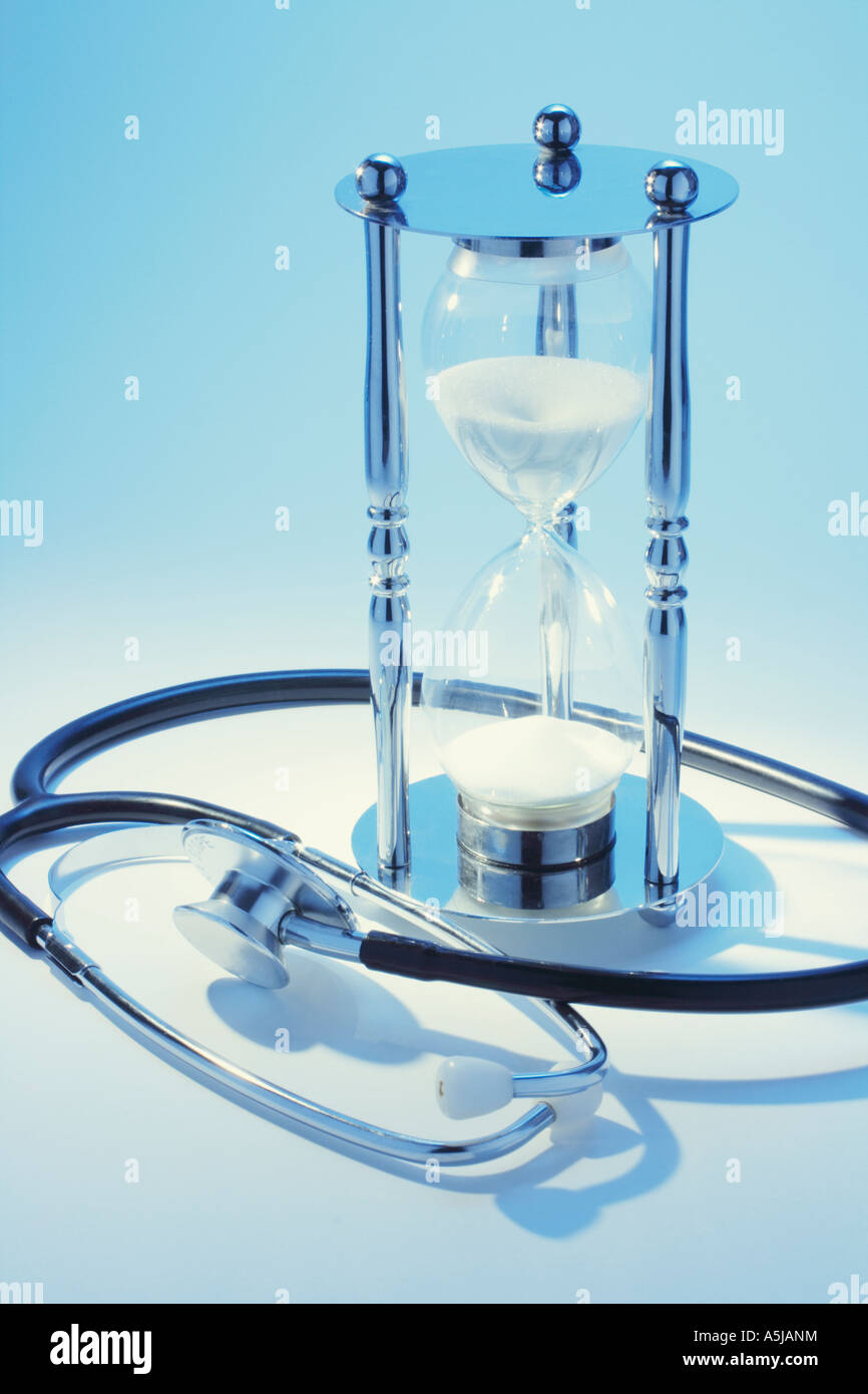 Stethoscope and Hourglass Stock Photo - Alamy