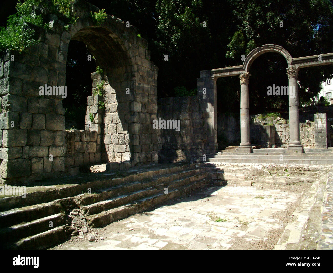 Roman ruins at Hamat Gader Israel Stock Photo - Alamy