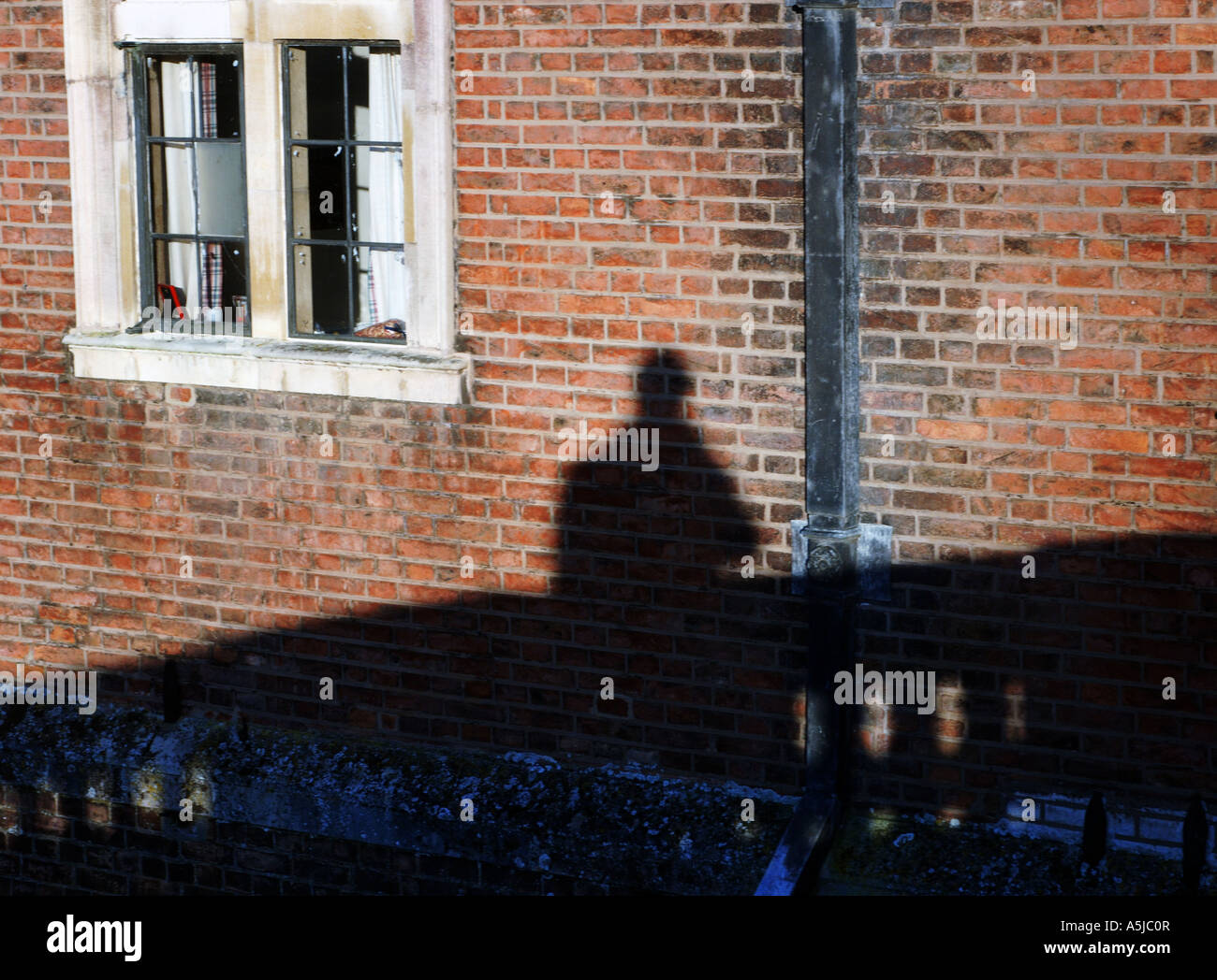 Enigmatic shadow on brick wall Stock Photo - Alamy