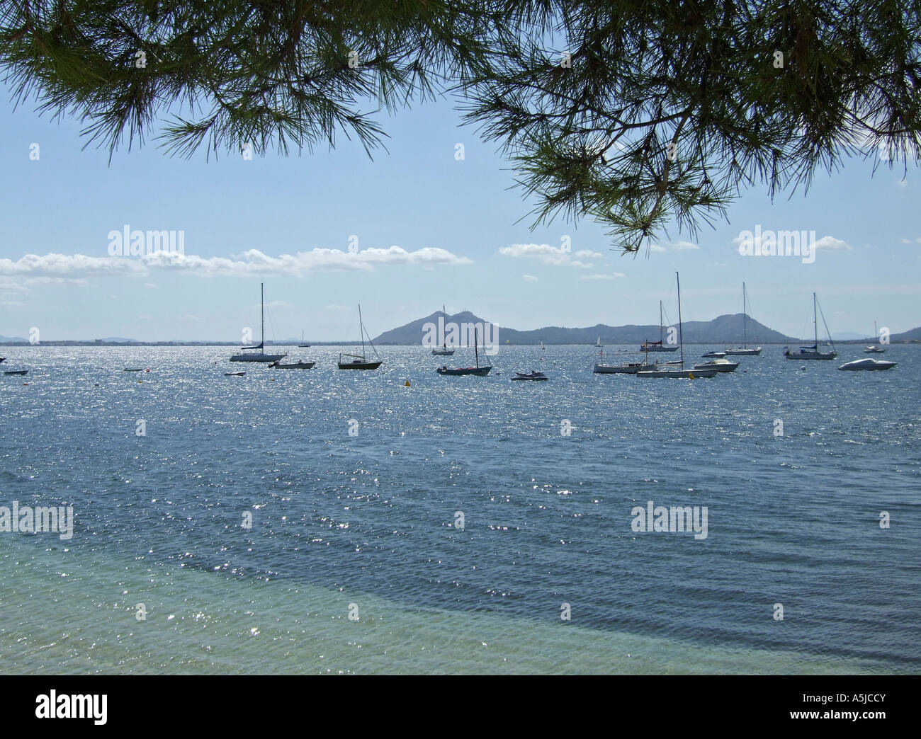 The bay at Puerto Pollenca, Mallorca, Spain Stock Photo - Alamy