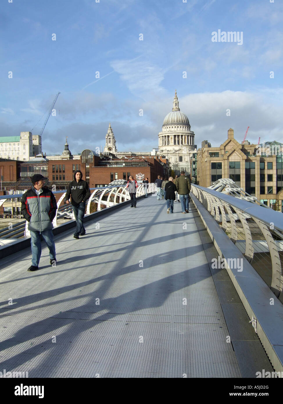 The Millennium Bridge and St Pauls Cathedral, London, England, UK Stock ...