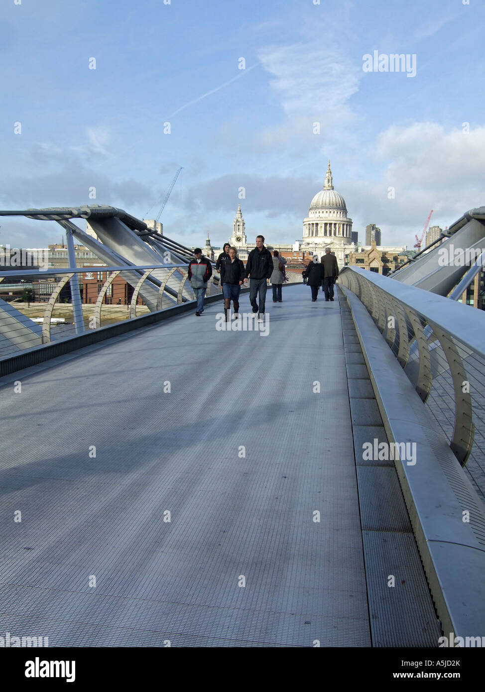 The Millennium Bridge and St Pauls Cathedral, London, England, UK Stock ...
