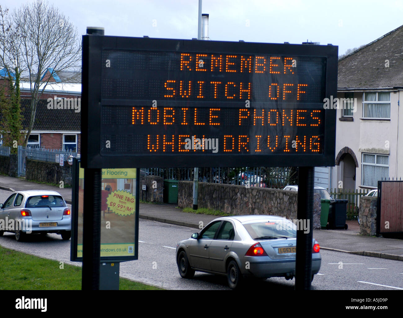 Motorists heading into Exeter city centre pass a matrix sign warning ...