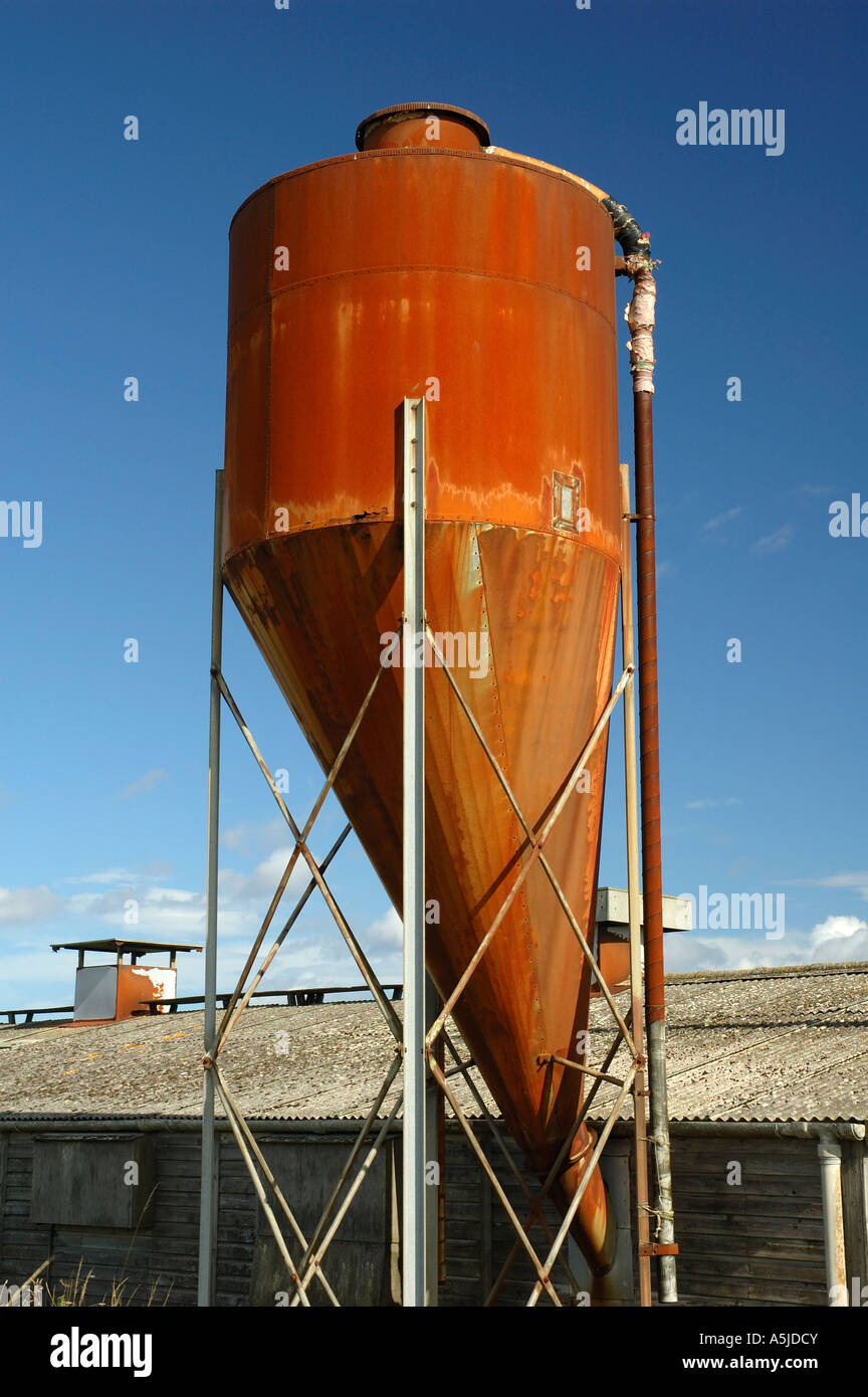 Rusty feed silo on Northumberland farm Stock Photo - Alamy