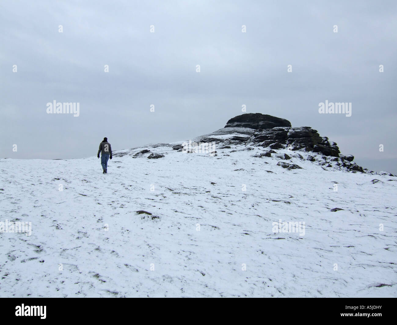 Snow on Haytor, Dartmoor Devon UK Stock Photo - Alamy