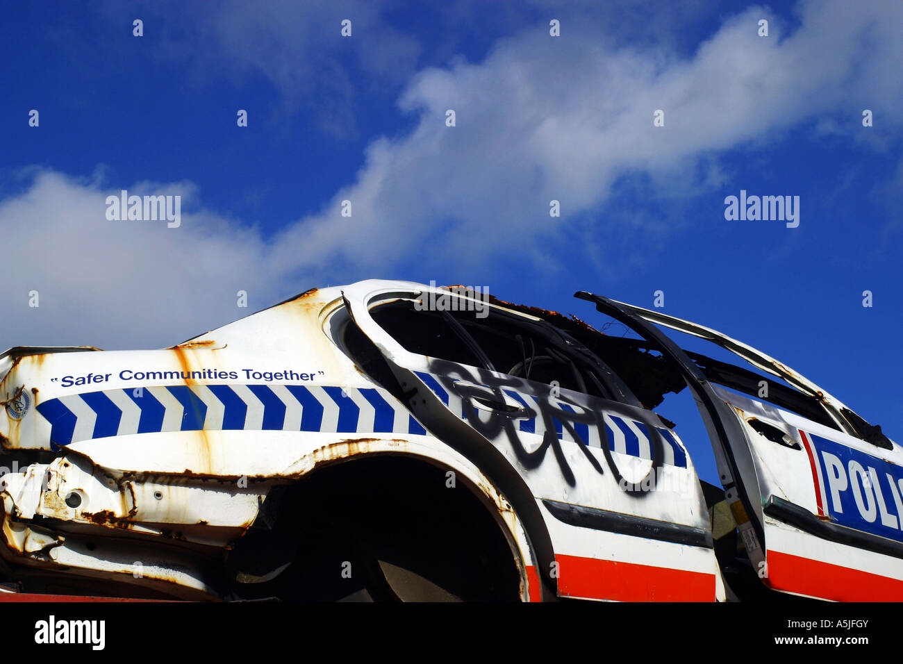 Police car crash Stock Photo - Alamy