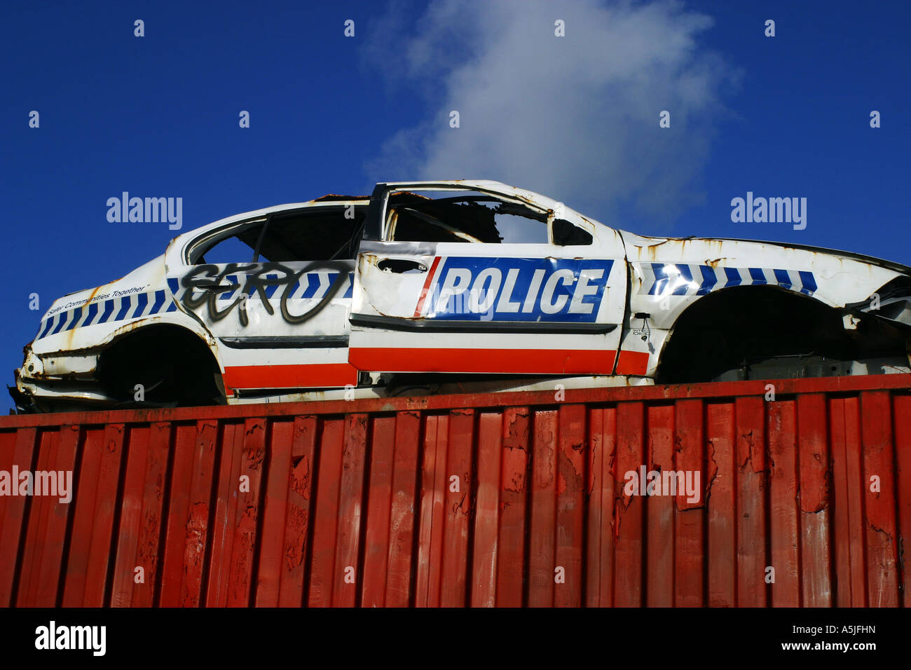 Police car crash Stock Photo - Alamy