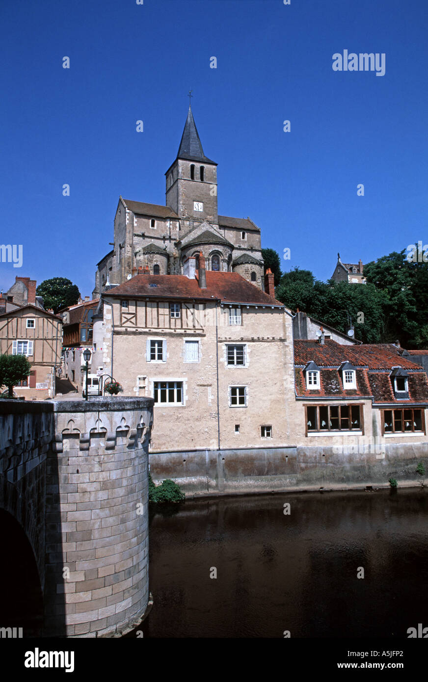The old town of Montmorillon Stock Photo - Alamy