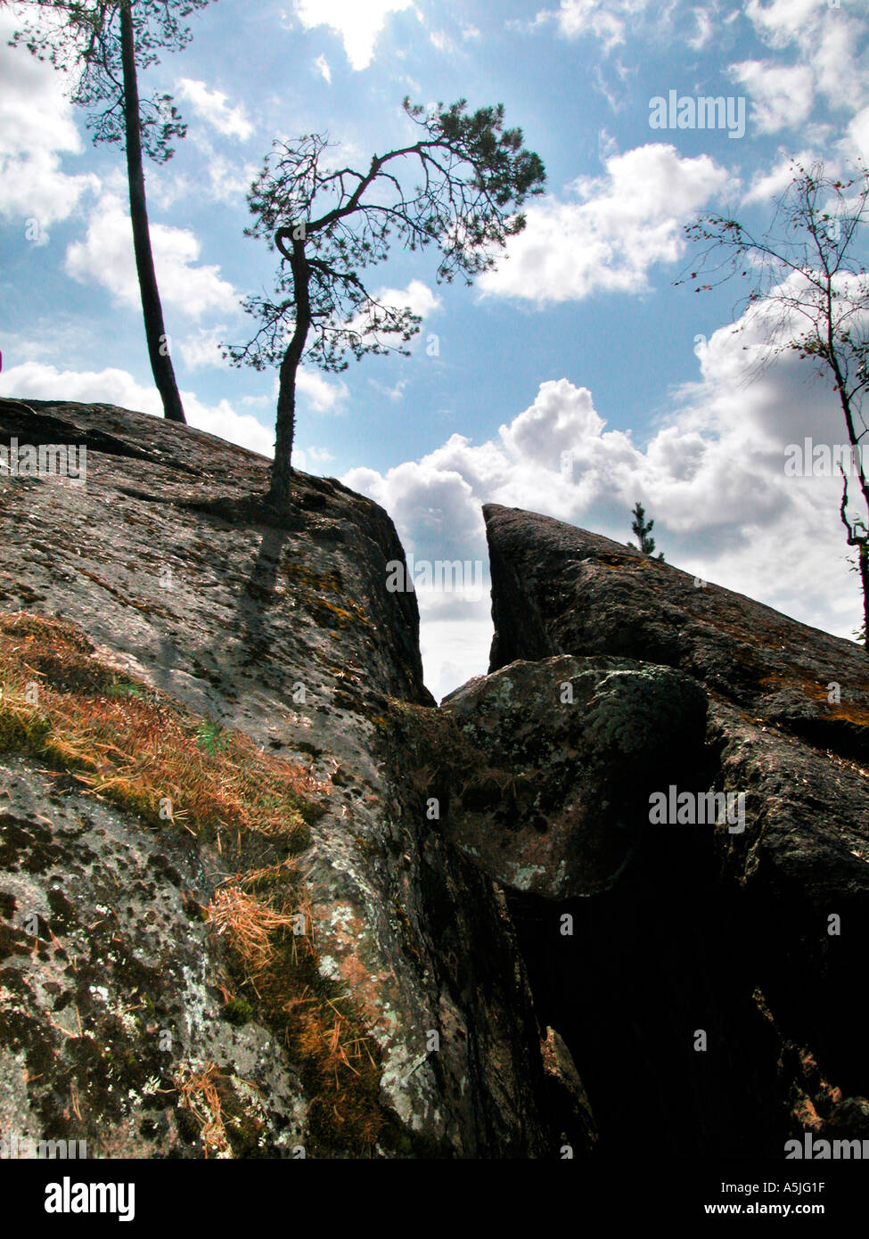 split through granit rock in Finland Stock Photo - Alamy
