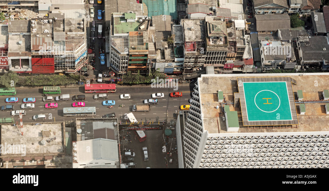 HMA102754 Aerial view of Helipad in city Bangkok Thailand South East ...