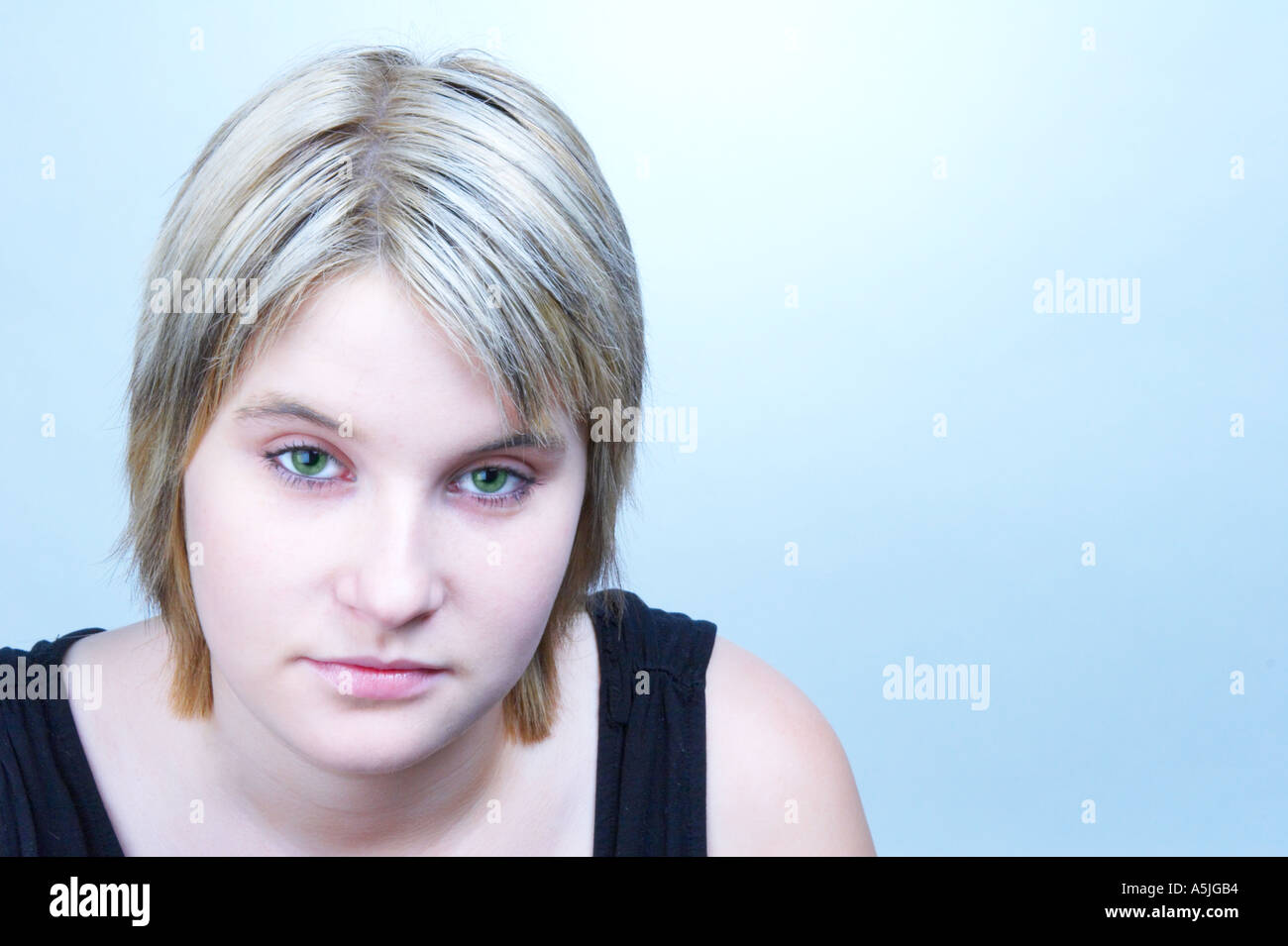 Teenage Girl dead eye look Stock Photo - Alamy