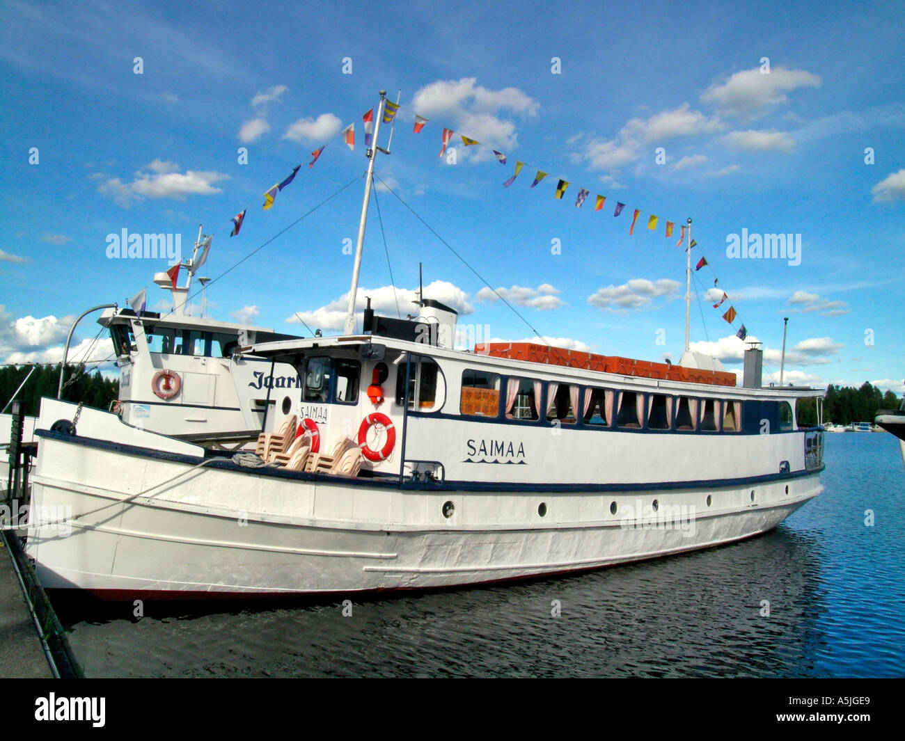 ship docking at port of Mikkeli by lake Saimaa in middle Finland Stock ...