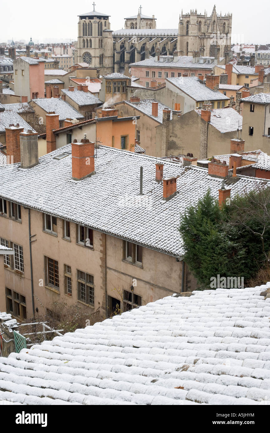 The Old Lyon in winter. Lyon. France Stock Photo - Alamy