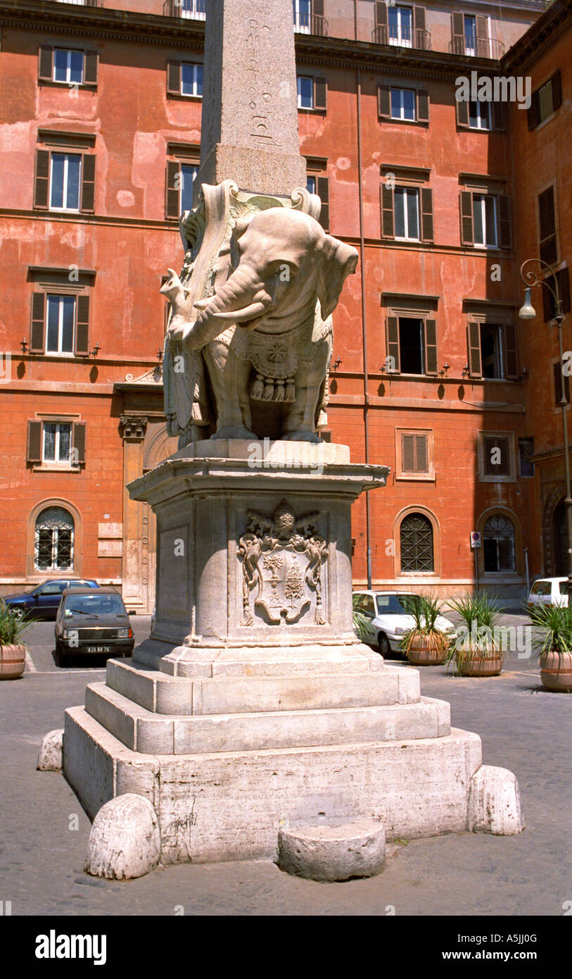 Bernini's Elephant statue, Piazza della Minerva, Rome, Italy Stock ...