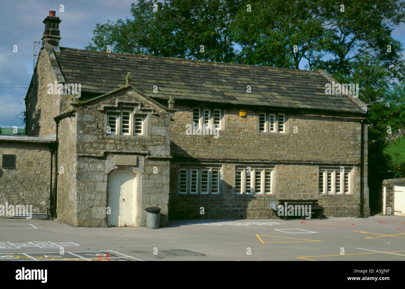 School building, Threshfield, Wharfedale, Yorkshire Dales National Park ...