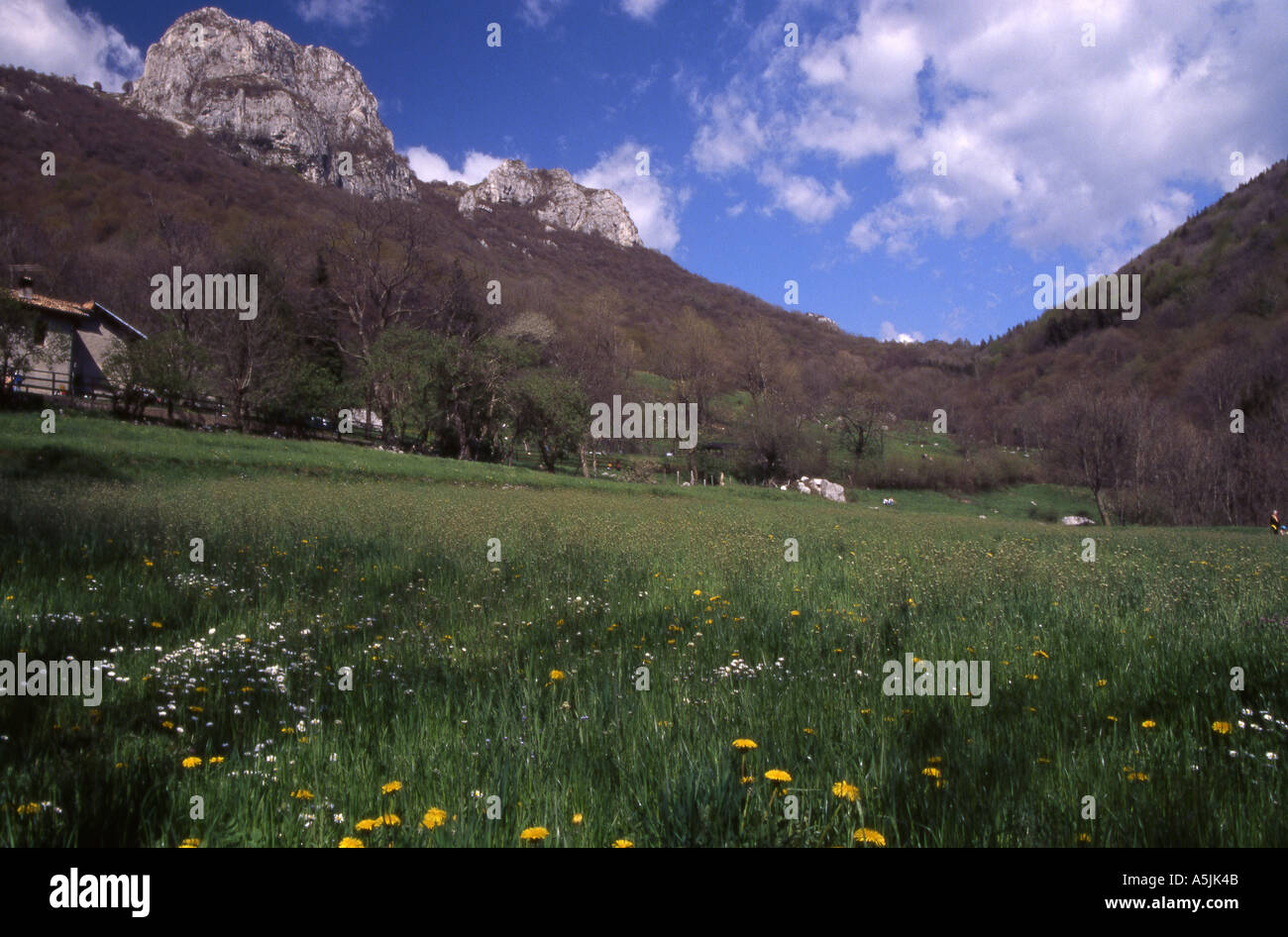 Mountain shelter Terzalpe and Corni di Canzo Lombardia Italy Stock ...
