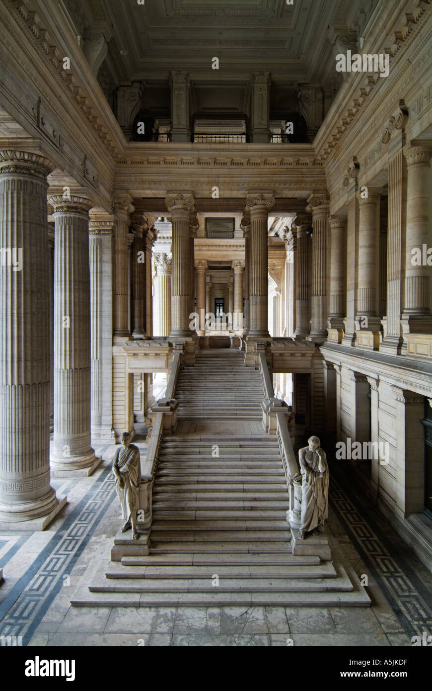 The stone steps of the Palais de Justice the law courts in Brussels Belgium EU Europe eye35.com ...