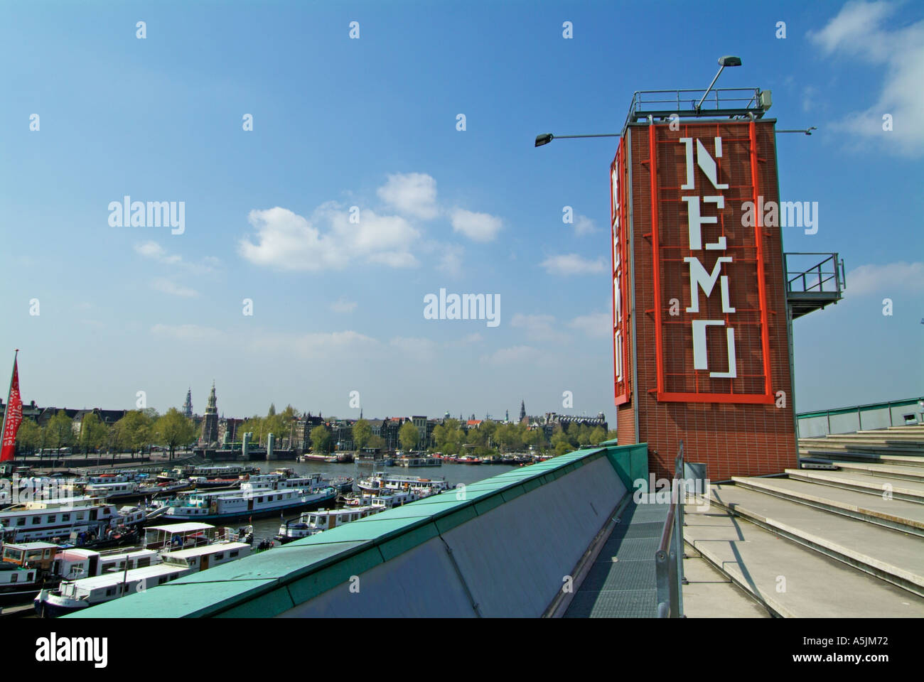 The rooftop terrace of NEMO an interactive museum in Amsterdam harbour ...