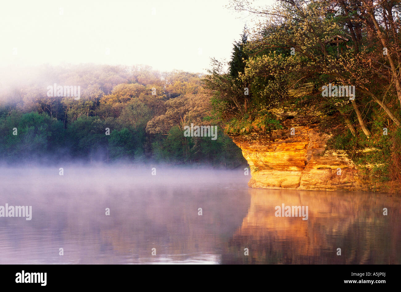 The Rock River flowing through Castle Rock State Park Illinois Stock ...
