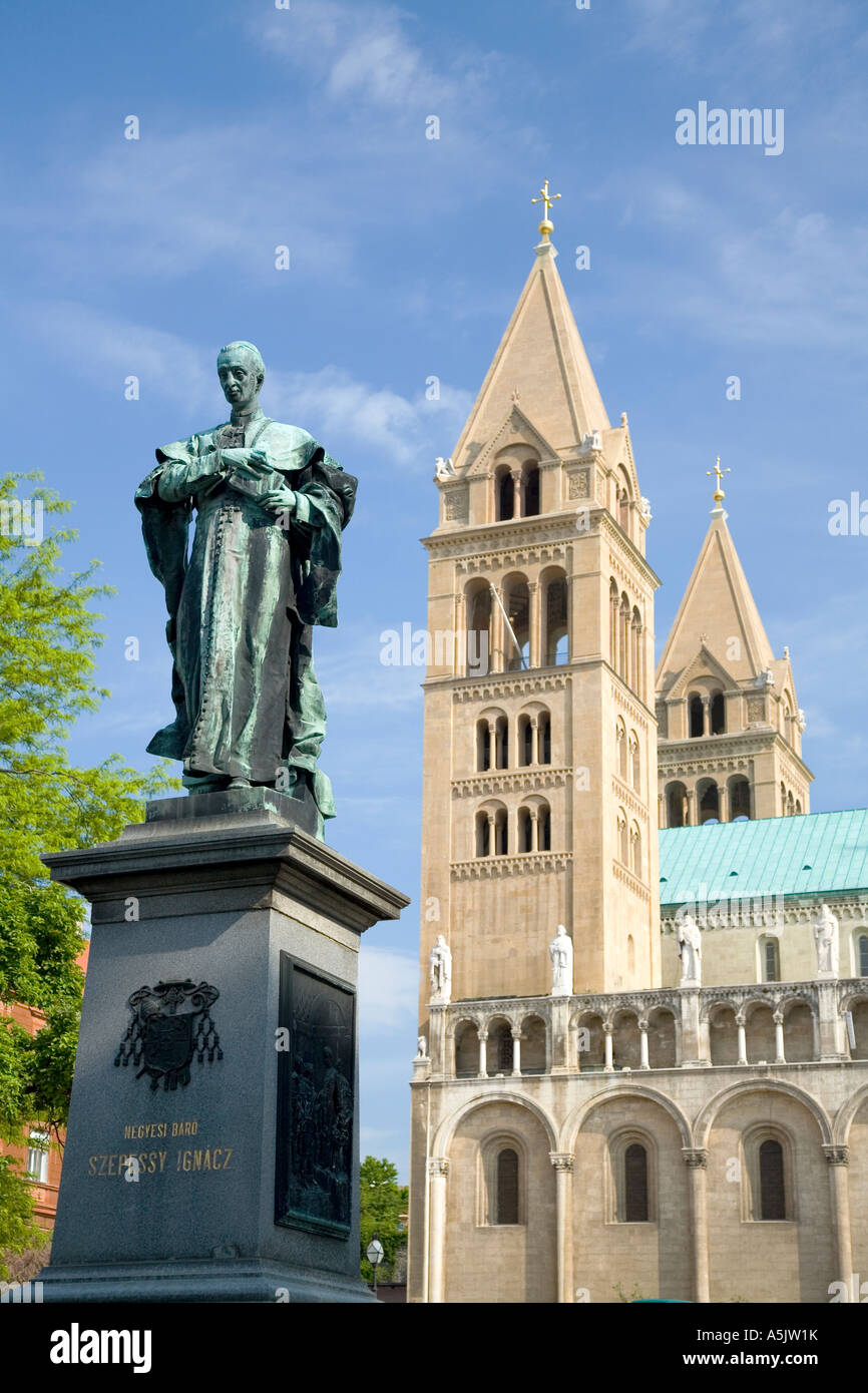 Cathedral of Pecs, 2 towers of the cathedral, Pecs, Southungary, Ungary ...