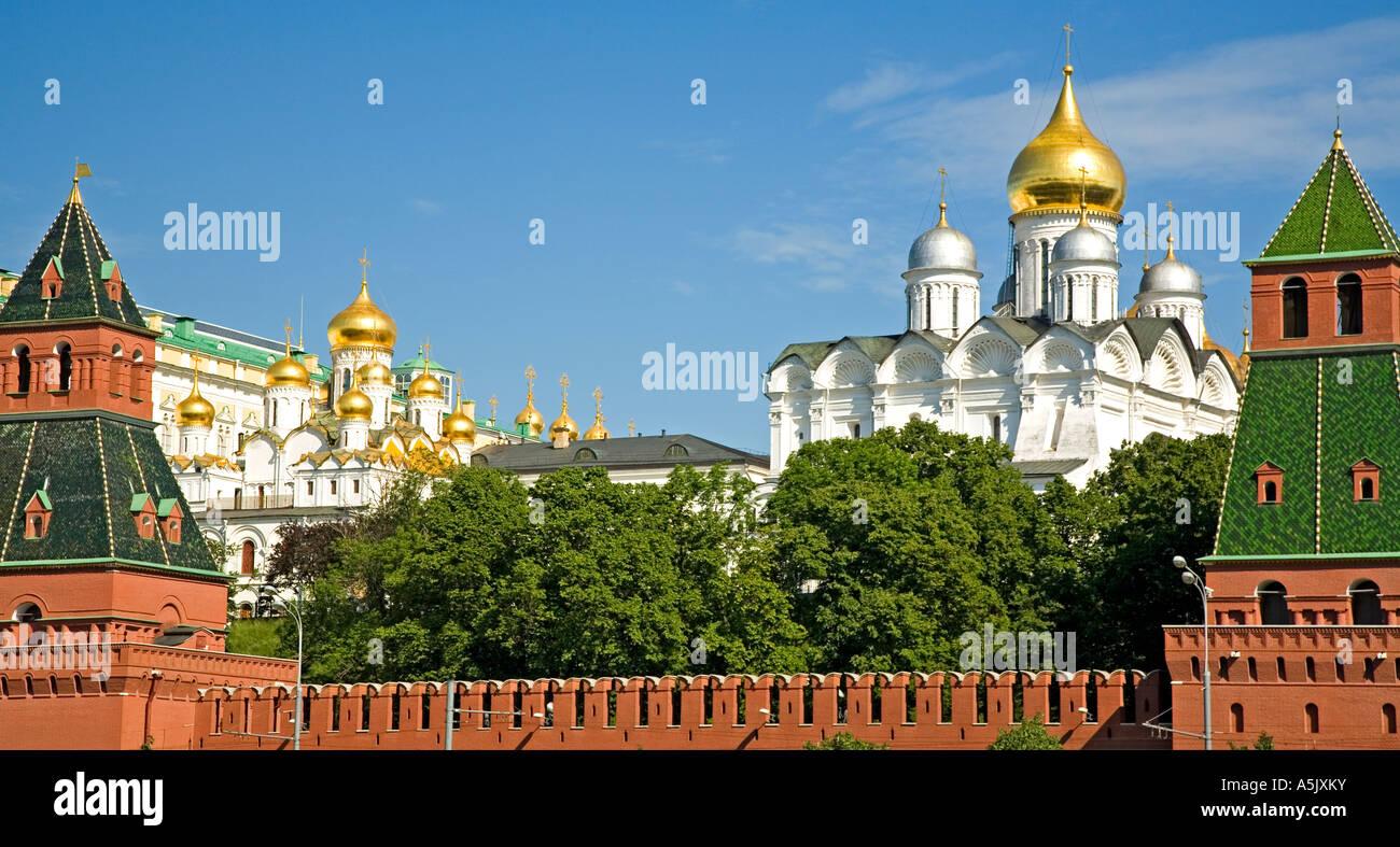 Kreml Wall, Tajnikij Tower, Nameless Tower with Cathedral of Mary ...