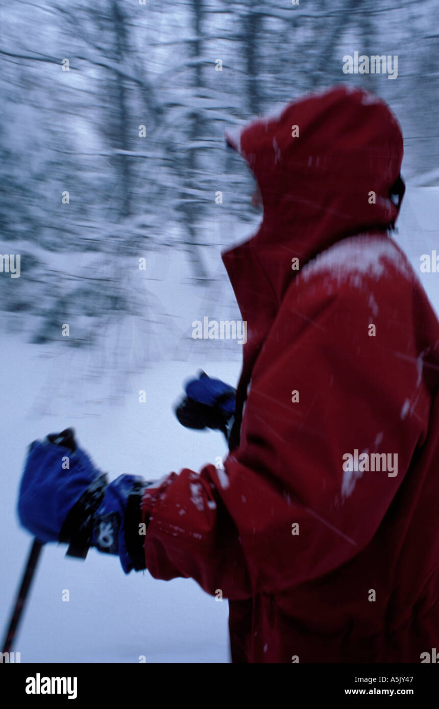 Snowshoeing in a winter storm hi-res stock photography and images - Alamy