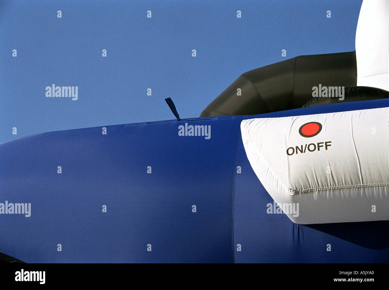 red on off button printed on inflated balloon Stock Photo - Alamy