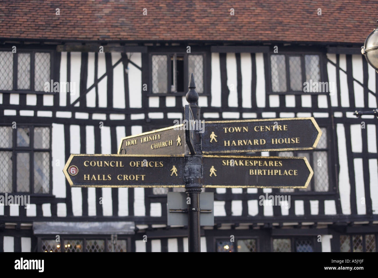 Tourist attractions signpost Stock Photo - Alamy