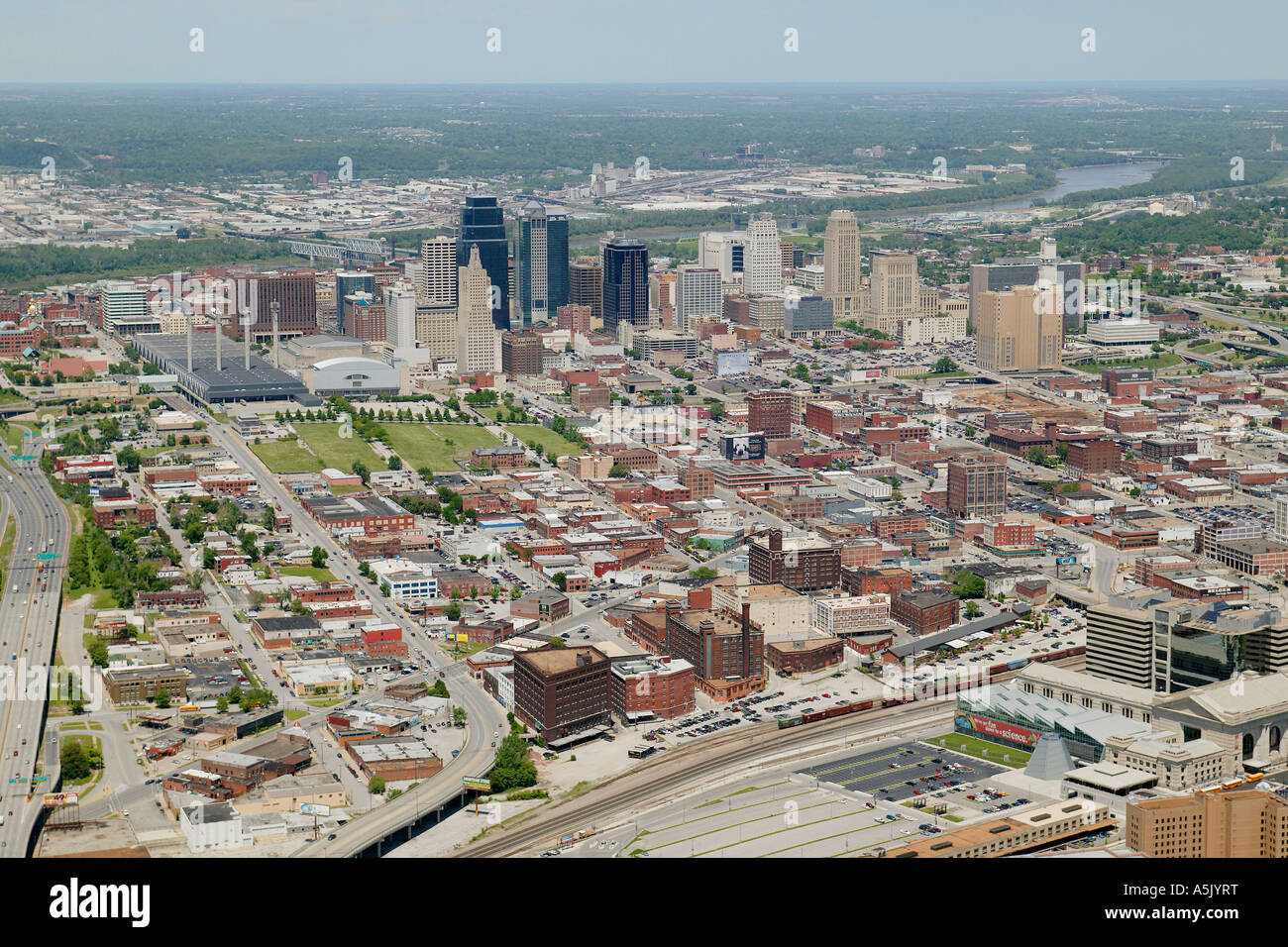 Aerial view of Kansas City skyline Stock Photo - Alamy