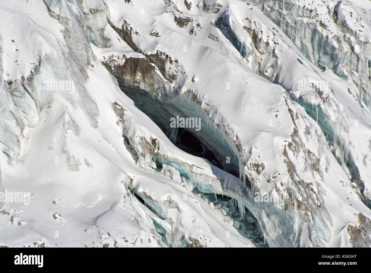 Crevice in glacier on Jade Dragon Snow Mountain Yulong Xue Shan China ...