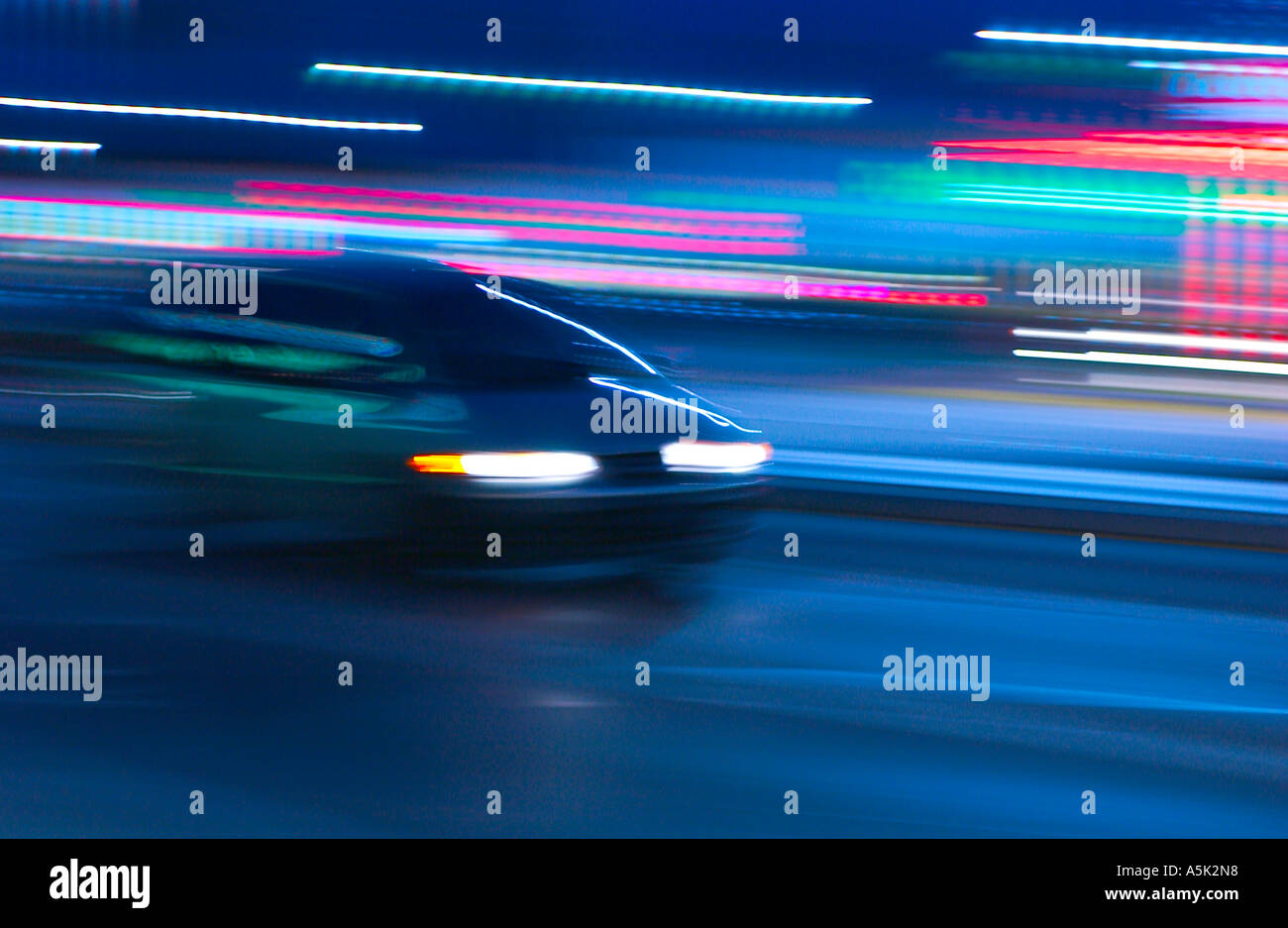 car traffic at night blur Stock Photo - Alamy