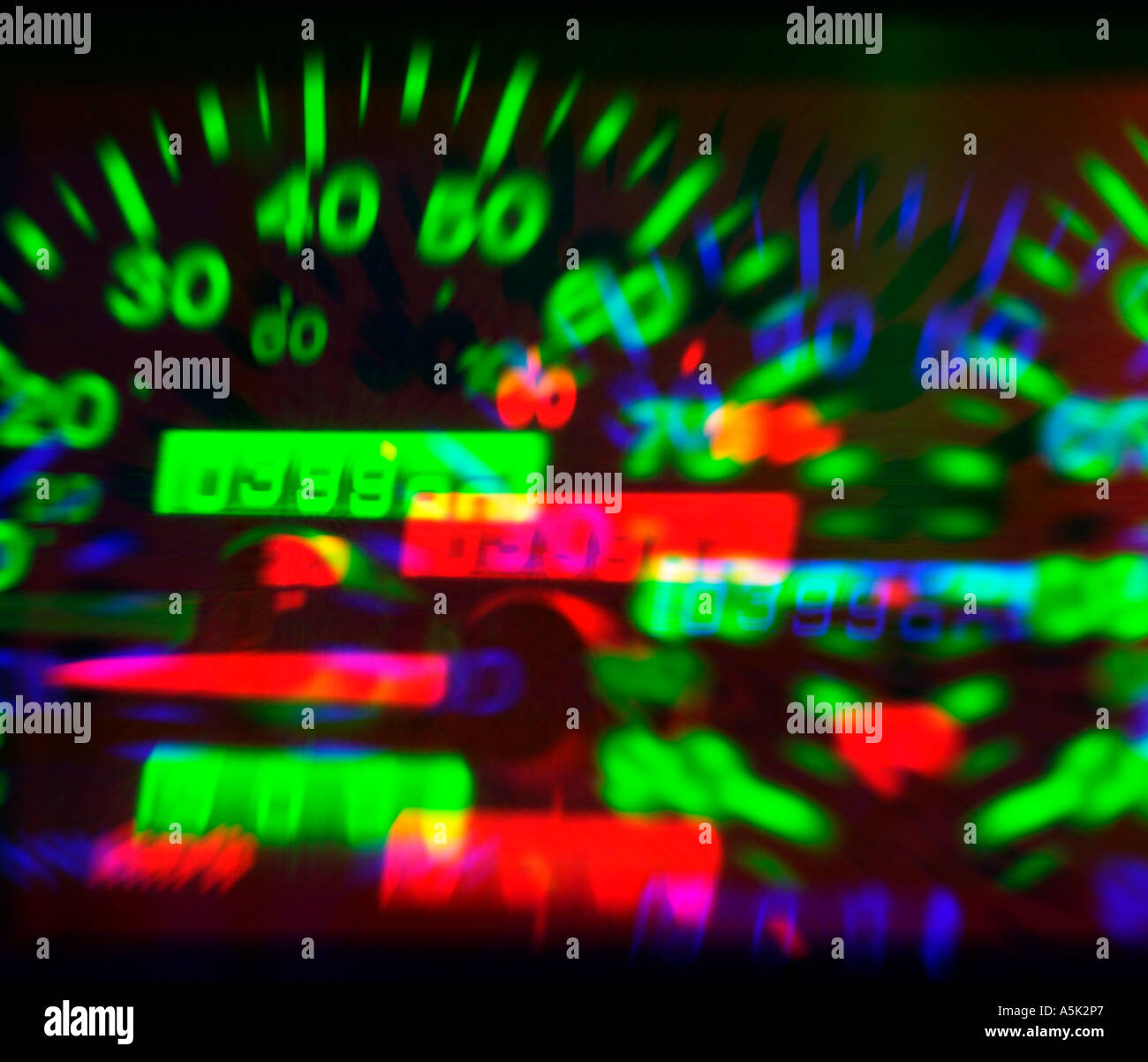 abstract view of speedometer at night Stock Photo - Alamy