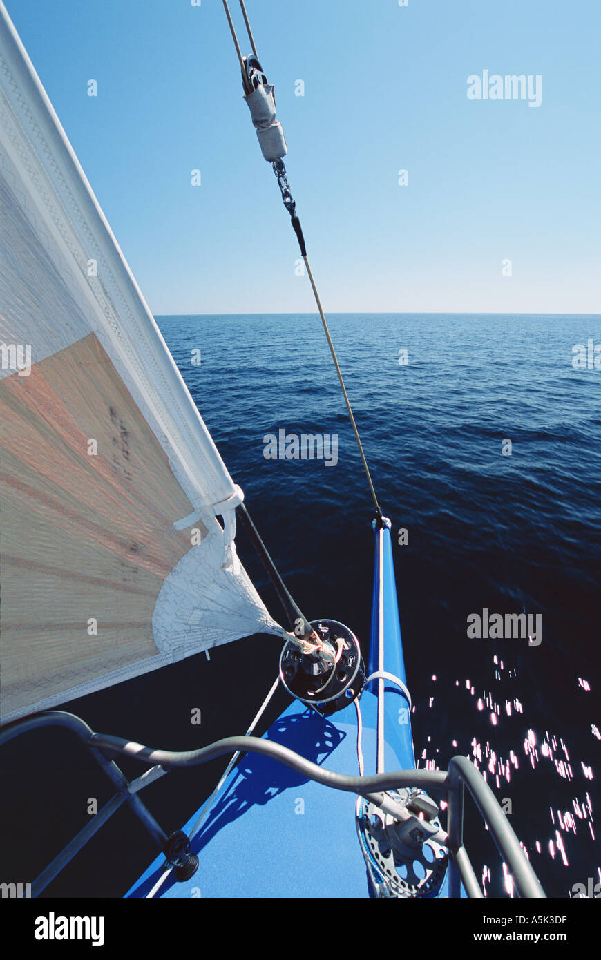 Bow of a yacht under sail Devon Great Britain Stock Photo - Alamy